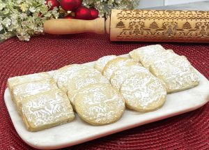 Embossed Holiday Shortbread Cookies - Gather Lemons